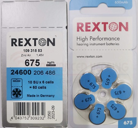 REXTON BATTERY 675 SIZE (Made in Germany)